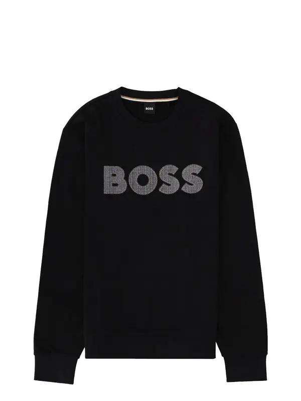 BOSS Logo Graphic Crewneck Sweatshirt - Black