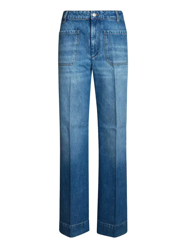 Victoria Beckham Alina High-rise Merino Wool Cashmere Blend Jeans - Blu