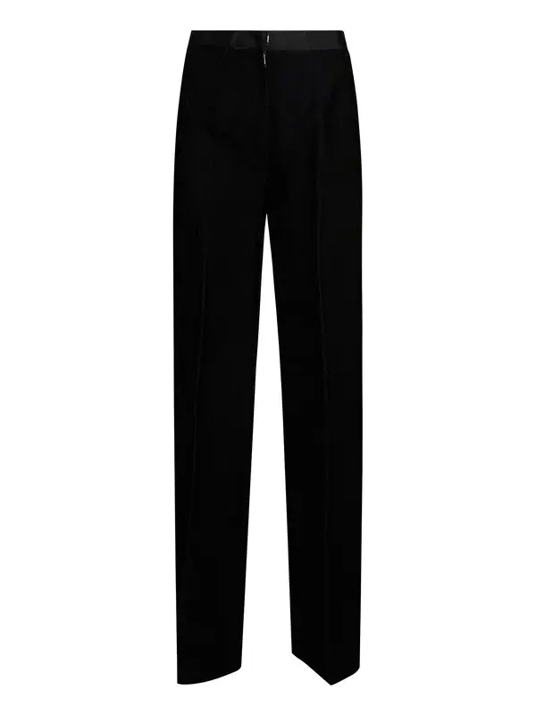 FORTE_FORTE Fluid Ribbed Velvet High-waist Pants - Nero