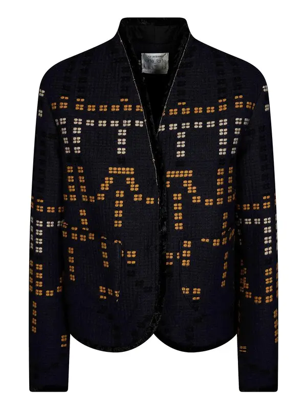 FORTE_FORTE Samarcanda Jacquard Blouson Jacket - Blu