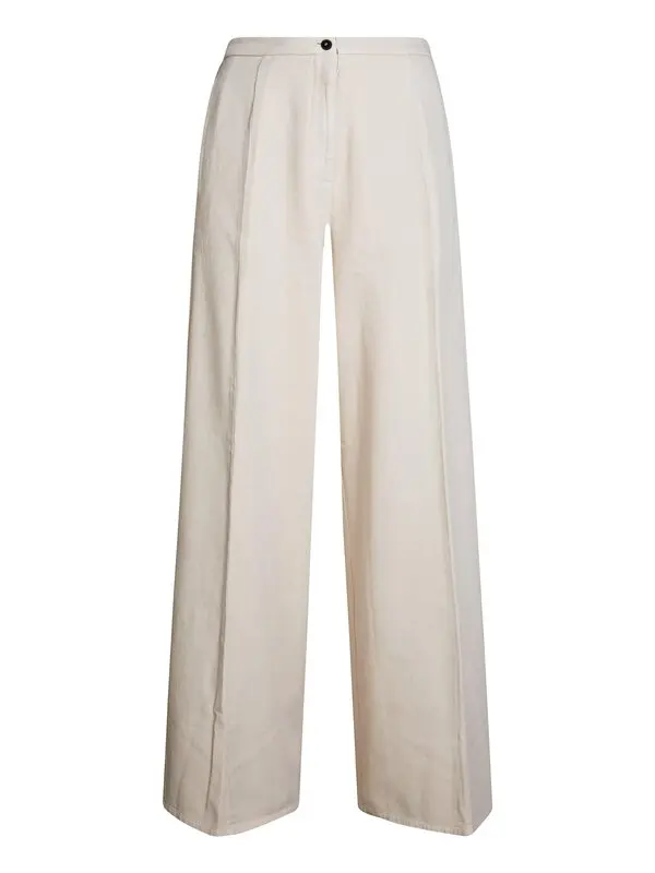 FORTE_FORTE Fluid Cotton Twill Wide-leg Pants - Bianco