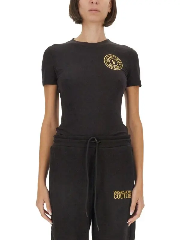 Versace Slim Fit Logo T-shirt - Black