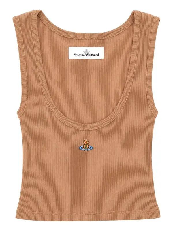 VIVIENNE WESTWOOD Ribbed Scoop Neck Tank Top - Multicolour