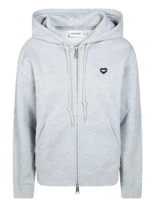 Carhartt Hooded Mini Heart Patch Cotton Jacket - Grigio