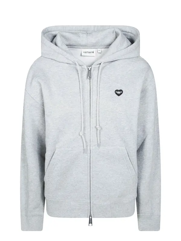 Carhartt Hooded Mini Heart Patch Cotton Jacket - Grigio