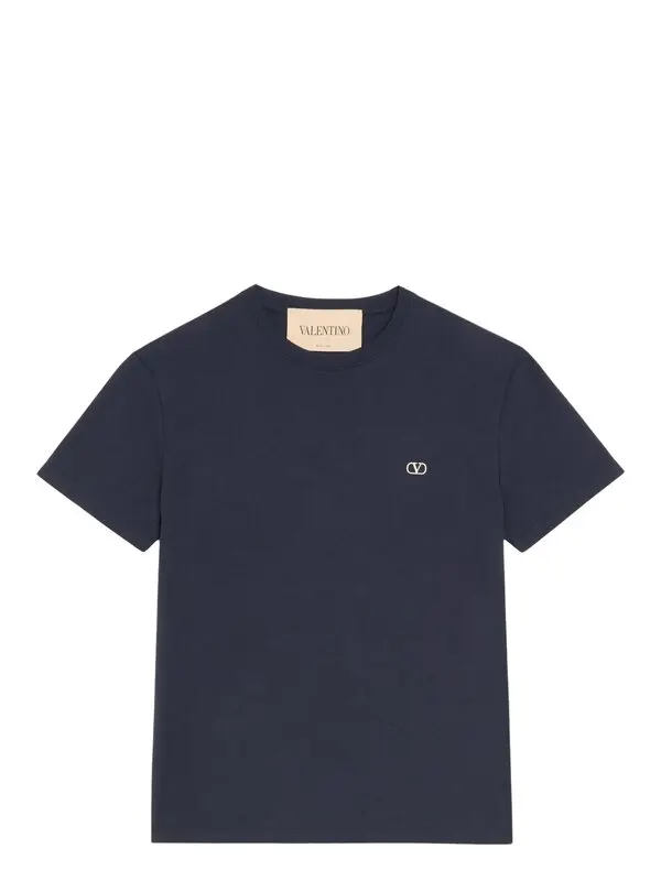Valentino Garavani Logo Crewneck T-shirt - Navy
