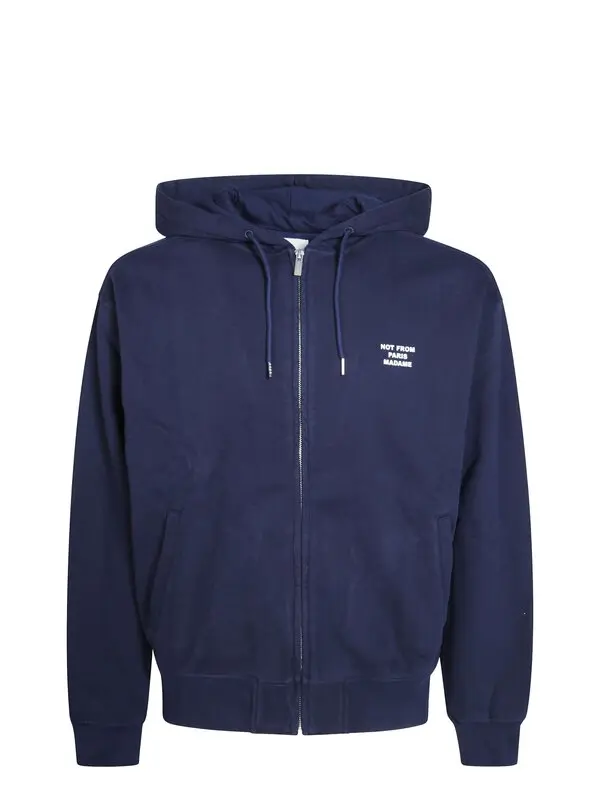 Drole De Monsieur Crewneck Sweatshirt With Statement Lettering - Blu