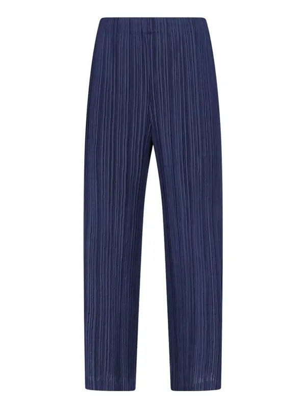 Issey Miyake Pleated Wide-leg Trousers - Blue