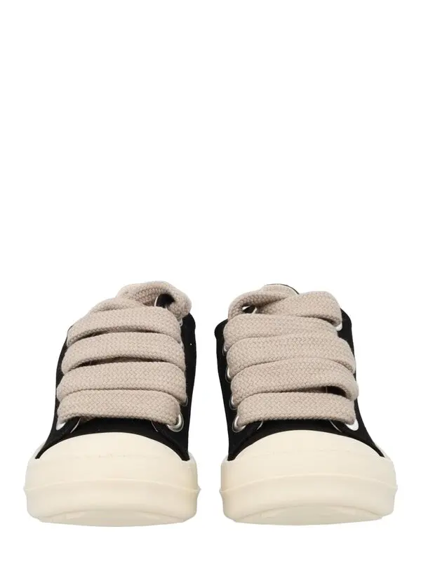 Rick Owens Canvas Low-top Sneakers With Chunky Sole - Black