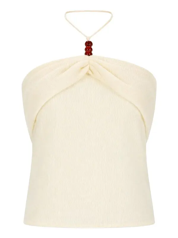 Magda Butrym Halter Neck Knit Top - Ivory