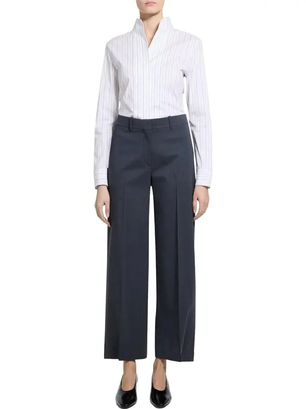 Theory Good Wool Creased Trousers - Blue