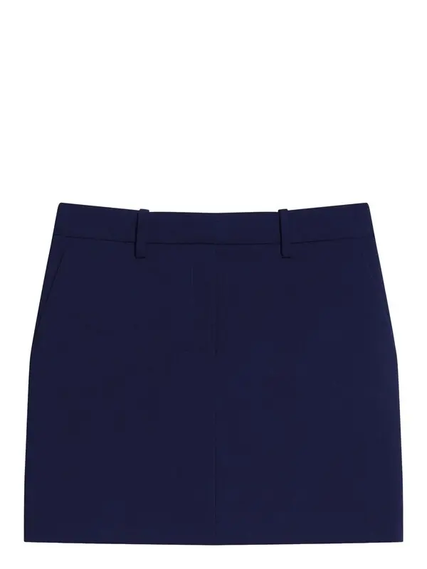 Theory Good Wool Trouser Mini Skirt - Blue