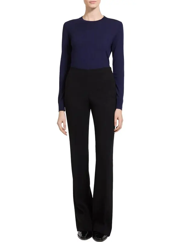 Theory Demitria Crepe Slim Flare Pants - Black
