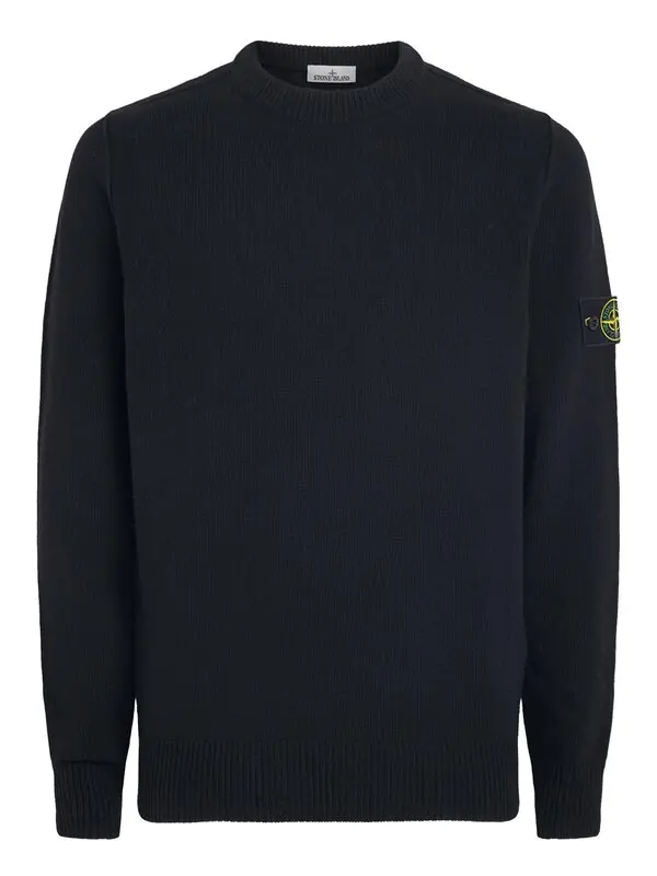Stone Island Virgin Wool-blend Compass Sweater - Black