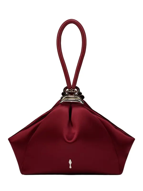 CHRISTIAN LOUBOUTIN Sabrina Pouch Small Neoprene Satin Clutch Bag - Red