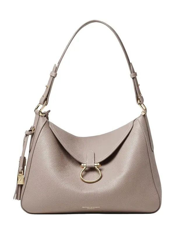 ASPINAL OF LONDON Grained Leather Ella Shoulder Bag - Neutral