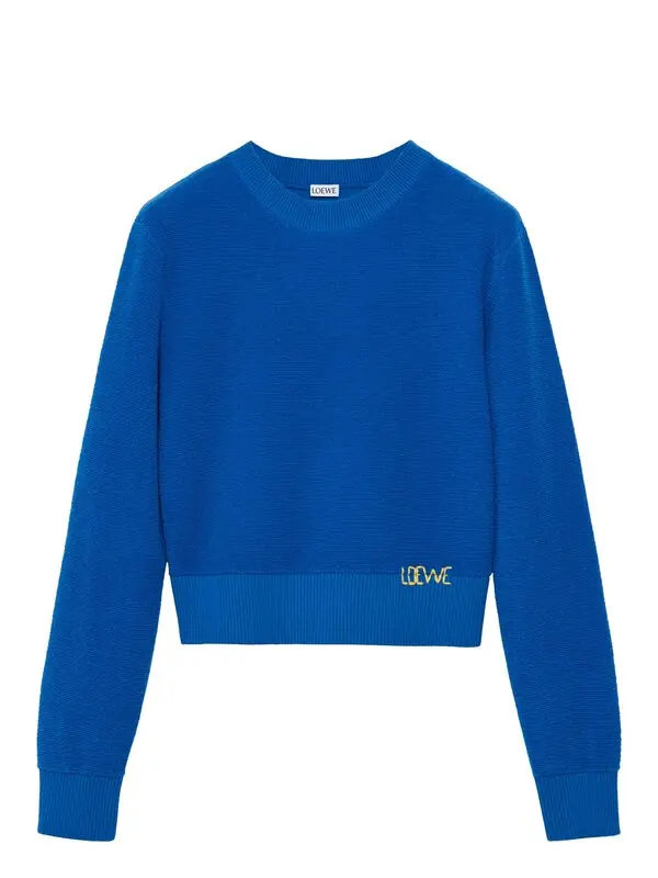 Loewe Stretch-wool Embroidered Sweater - Blue