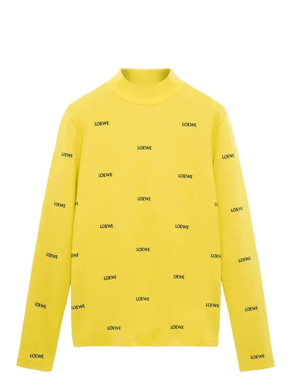 Loewe All-over Logo High-neck Top - Yellow