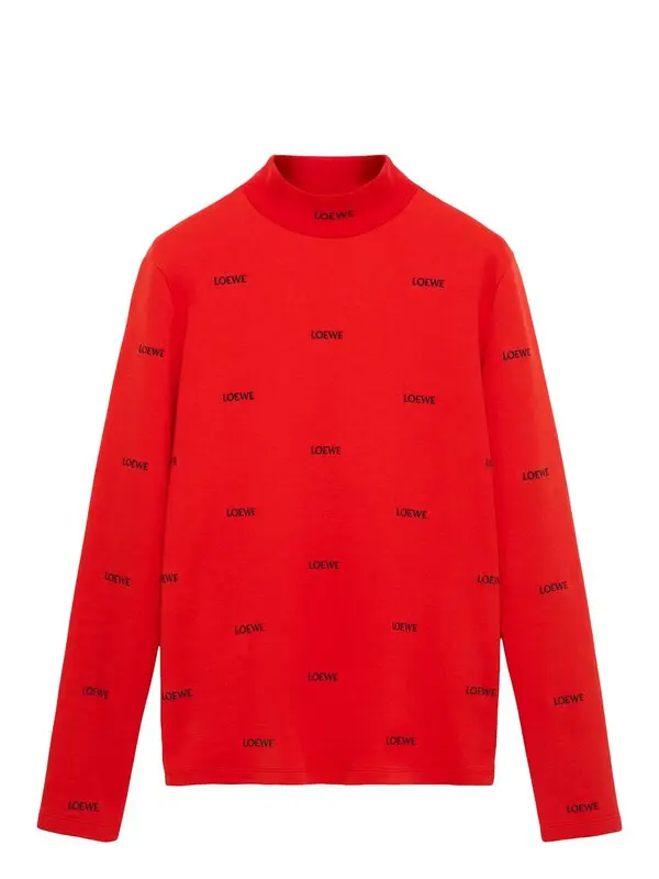 Loewe All-over Logo High-neck Top - Red