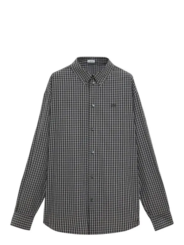 Loewe Check Anagram Embroidered Shirt - Black