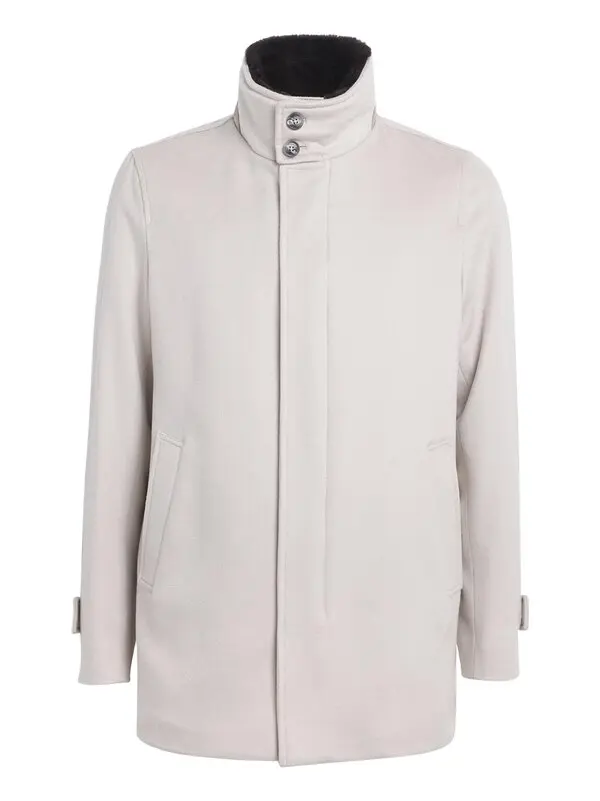 Herno Cashmere Padded Overcoat - Ivory