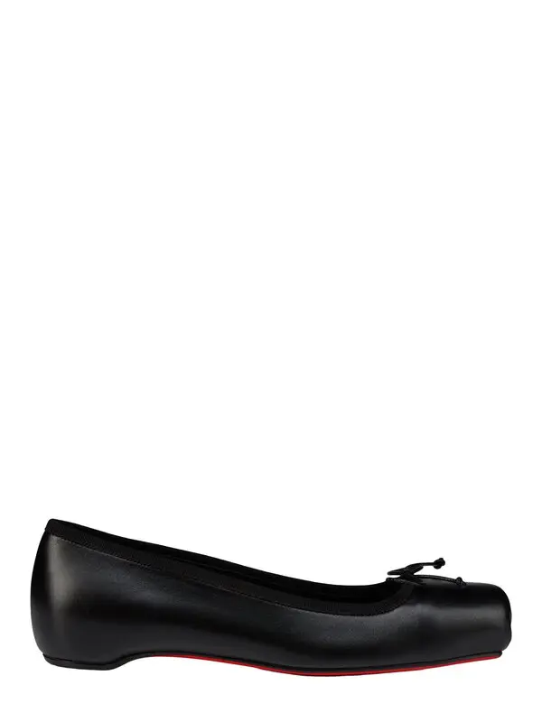 CHRISTIAN LOUBOUTIN Cassia Nodo Leather Ballet Flats - Black
