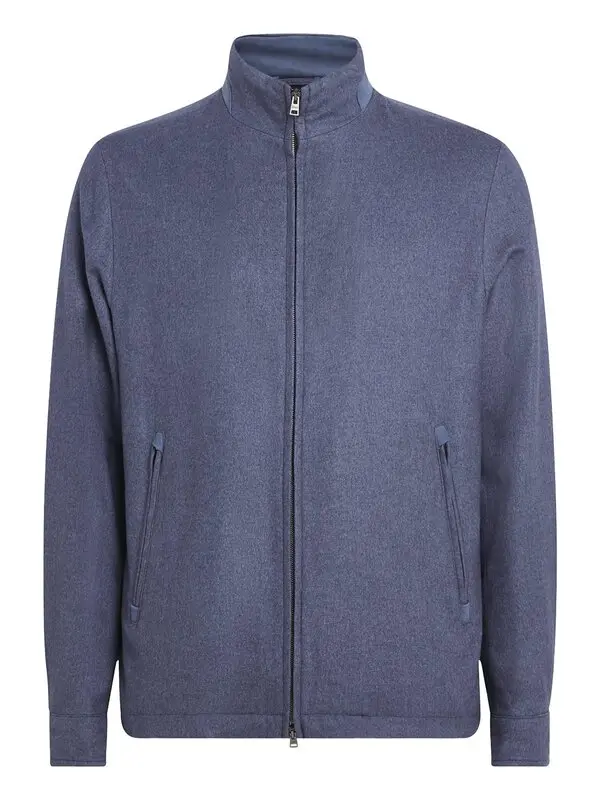 Herno Silk-cashmere High-neck Bomber Jacket - Blue