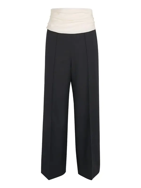 VORANIDA Ruched-detail Perrin Trousers - Black