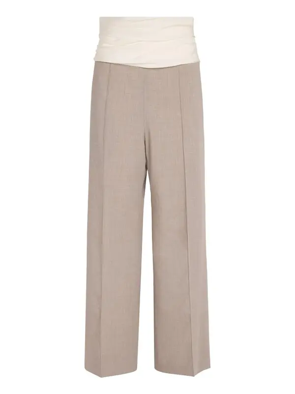 VORANIDA Ruched-detail Perrin Trousers - Beige