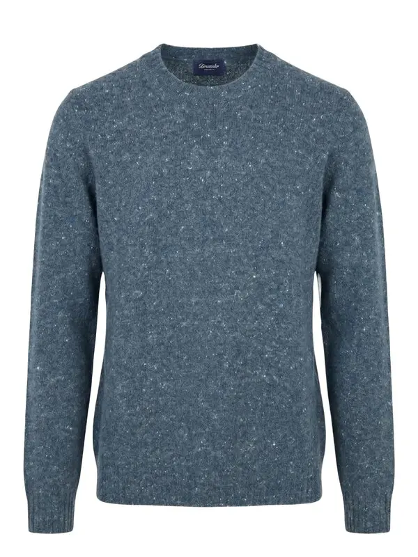DRUMOHR Flecked-knit Wool Sweater - Blue