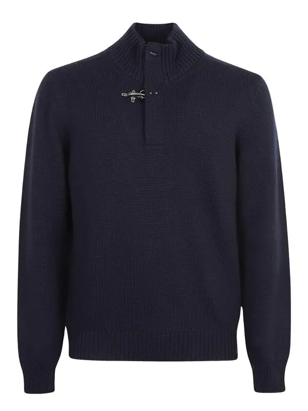 FAY Gancio Elbow-patch Sweater - Blue