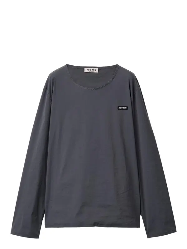 Miu Miu Stretch Poplin Top - Hematite