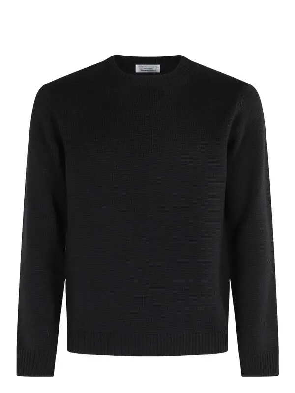ROBERTO COLLINA Crew-neck Knitted Sweater - Black