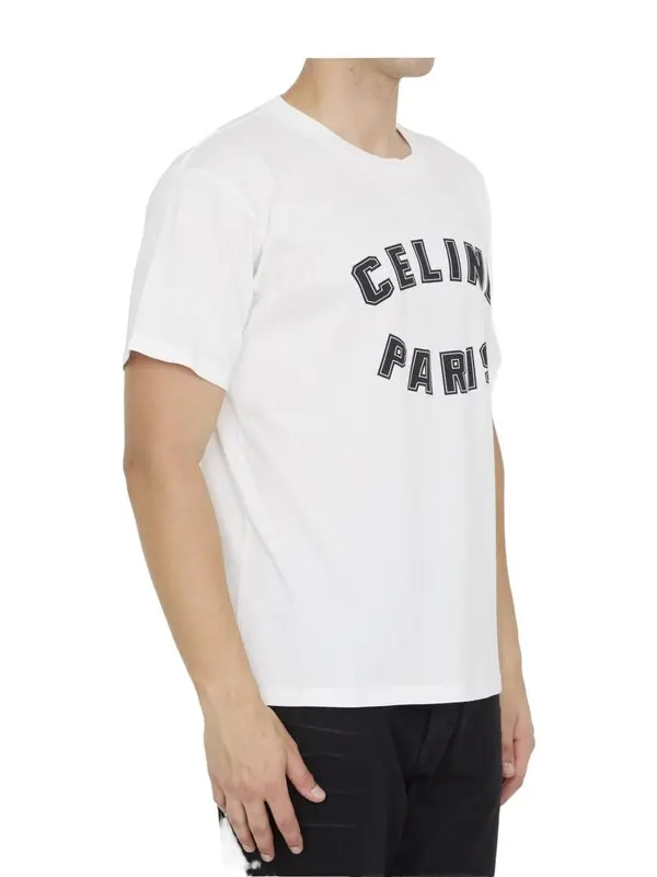 Celine Loose Paris T-shirt In Cotton Jersey - Grey/black