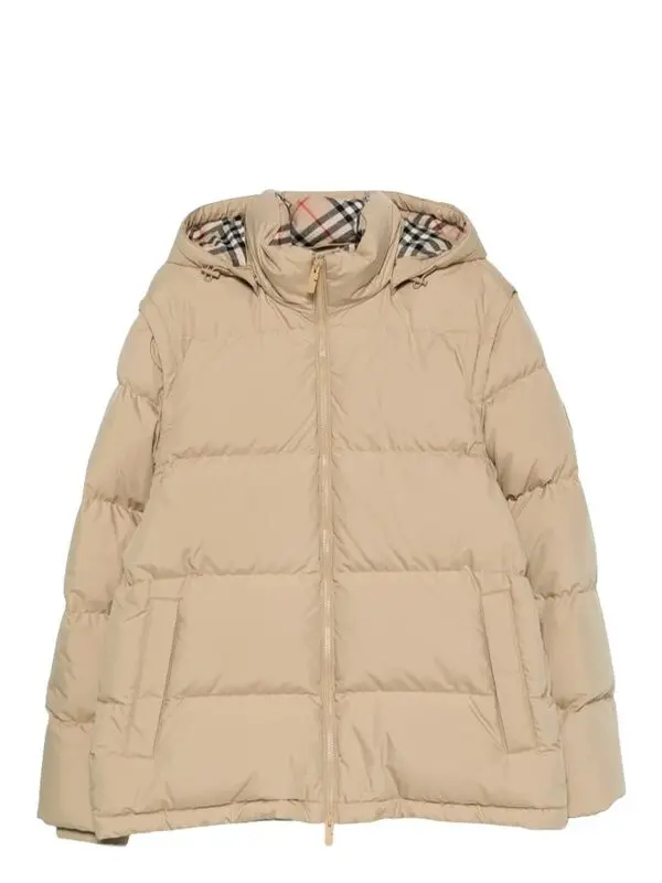 Burberry Bideford Check-lining Hooded Jacket - Nude