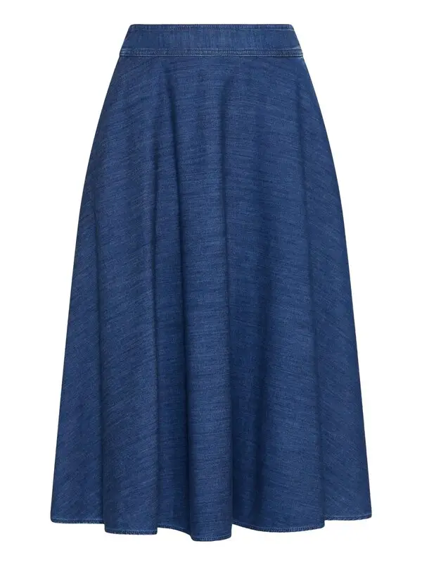 Marella Figura Denim Circle Skirt - Blue Jeans