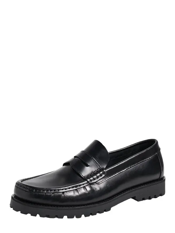 VINNY'S Lee Lake Loafers - Black Nappa