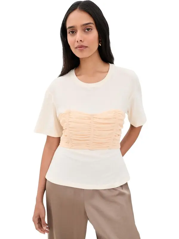 Ulla Johnson Cotton Jersey Corset Top - Pearl