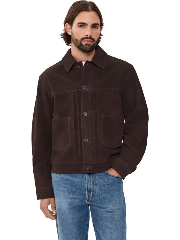 Madewell Suede Trucker Jacket - Roasted Espresso