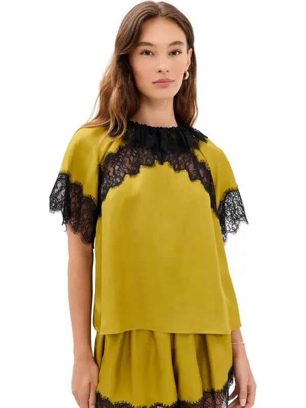 Ulla Johnson Nina Silk Blouse - Citrine