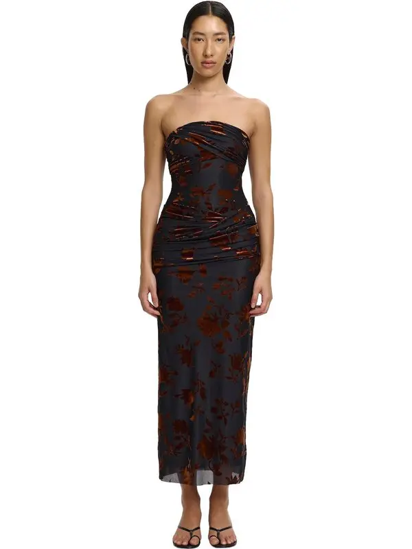 Significant Other Strapless Velvet Maxi Dress - Amber