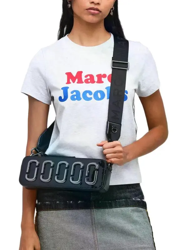 Marc Jacobs Snapshot E/w Shoulder Bag In Dtm Patent - Black