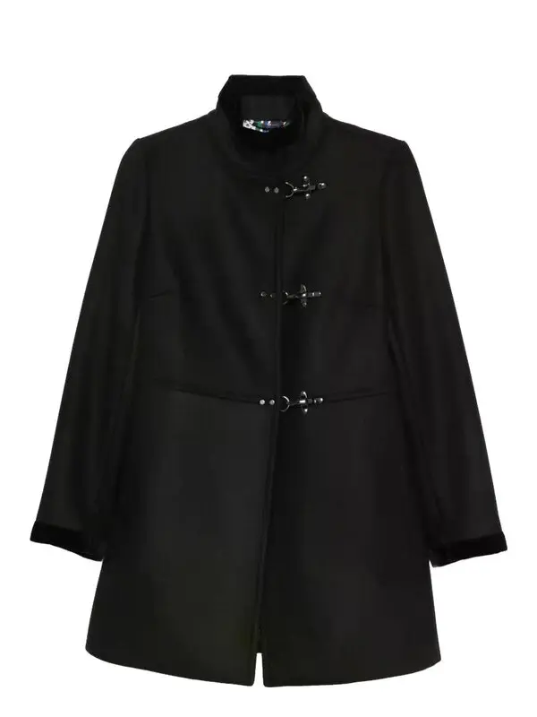 FAY Virginia Lobster-claw Fastening Coat - Black
