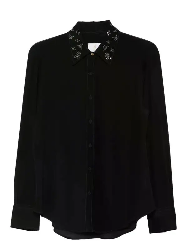 TRAME AUREE Frida Crystal-embellished Shirt - Black