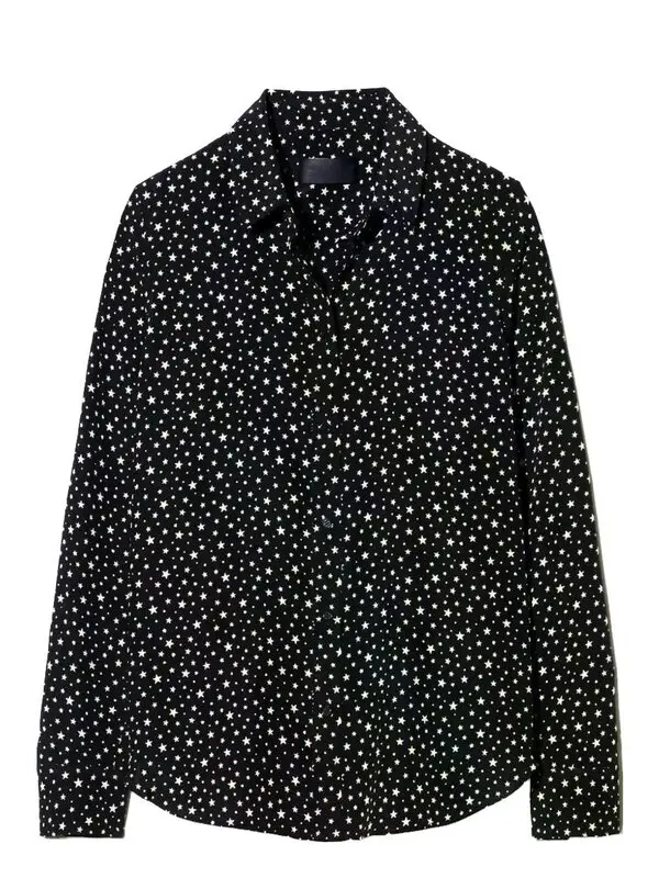 NILI LOTAN Gaia Star-print Silk Shirt - Black