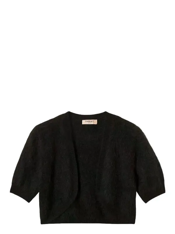 TWINSET Brushed Wool-blend Shrug - Black