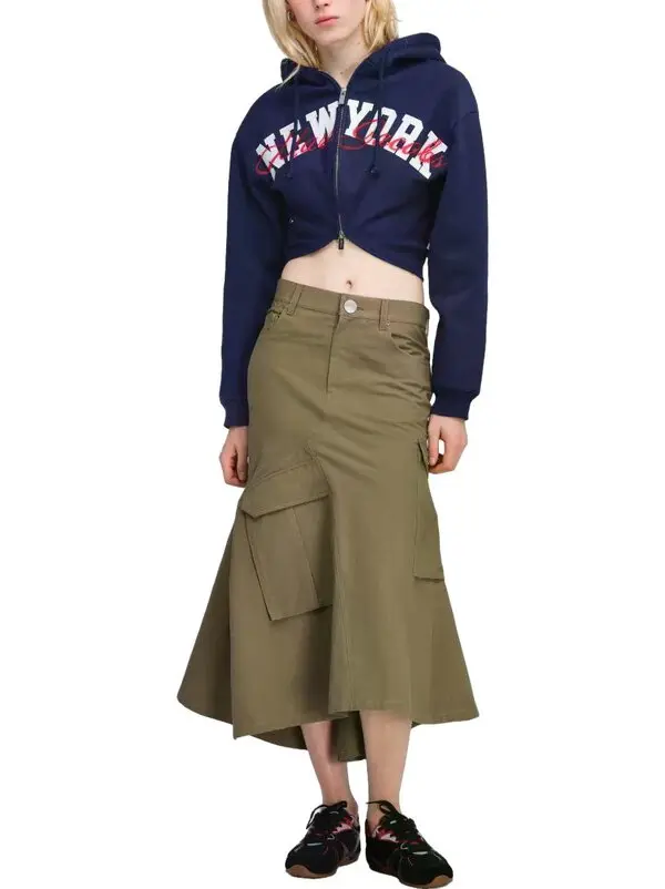 Marc Jacobs Cropped Logo-print Hoodie - Blue