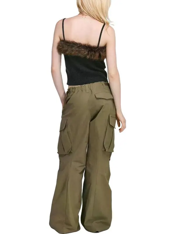 Marc Jacobs Faux Fur-trimmed Tank Top - Grey