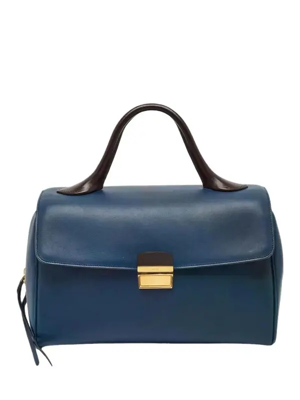 Celine Leather Flap Top Tote Bag - Blue