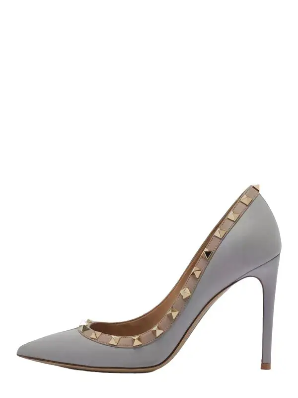 Valentino Garavani Rockstud Pointed-toe Pumps - Grey